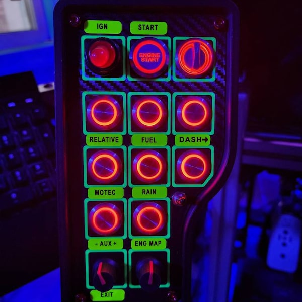 PC USB 30 Functions Button Box With Neon Labels Sheet for Simracing - Etsy