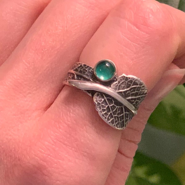 Sage Green...sage Leaf Ring With Prehnite....engagement Ring Wedding ...