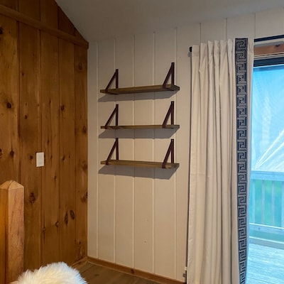 Leather Shelf Brackets Leather Straps for Shelf Wall Hanging Strap ...