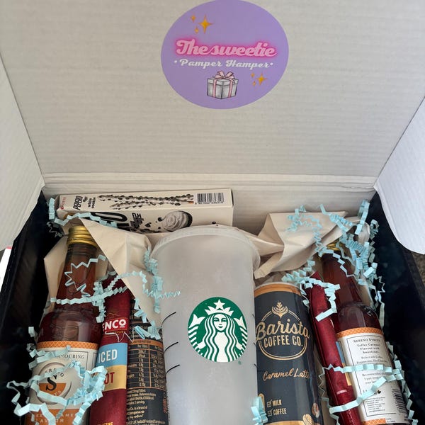 PERSONALISED STARBUCKS HAMPER, Luxury Pamper, Gift Basket, Get Well ...