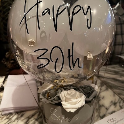 Hot Air Balloon Velvet Flower Box, Hat Box Flowers, Birthday Balloon ...