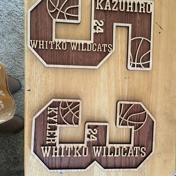 Custom Athlete Number Plaque, Homecoming Gift, Sports Number Wood ...