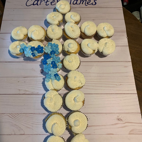 Made to Order | 2 Dozen Royal Icing Blue Flowers | Ombre Cake | 3 Sizes ...