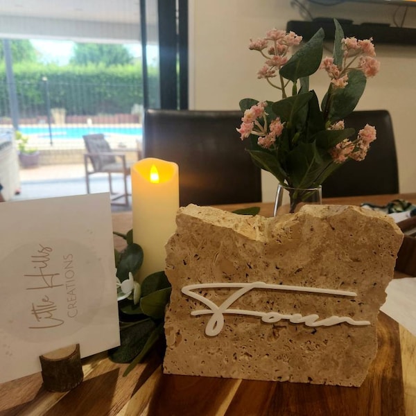 Classic Travertine Stone Table Numbers Numerical - Etsy