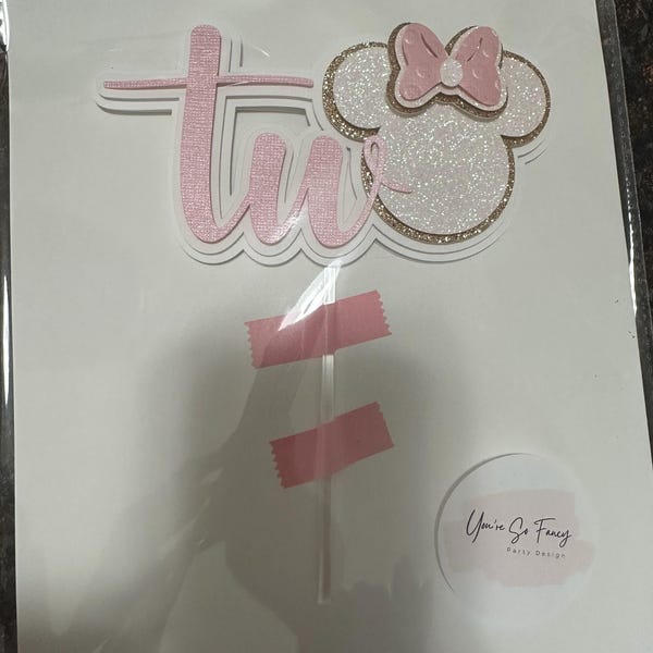 Minnie Pink Cake Topper|two Cake Topper| Minnie Smash Cake|2nd Birthday ...