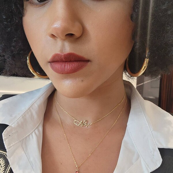 Rose Gold Choker Necklace - Personalized Choker Necklace - Custom Name ...