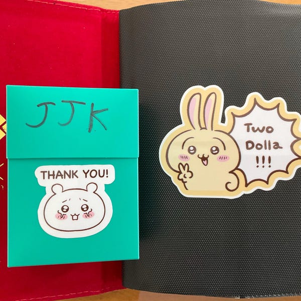 Chiikawa Usagi Sticker: "two Dolla!" Waterproof Vinyl Die-cut - Etsy