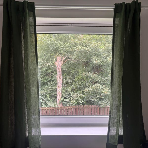 100% Organic Linen Curtain. Stonewashed Linen Window Panel. Linen ...