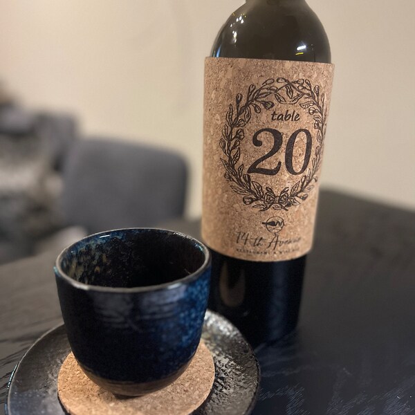 Cork Table Numbers Wine Label Design, Personalized Wedding Wine Labels ...