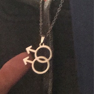 Double Mars Symbol Male Arrow Gay Pride 1 Stainless Steel Medallion ...