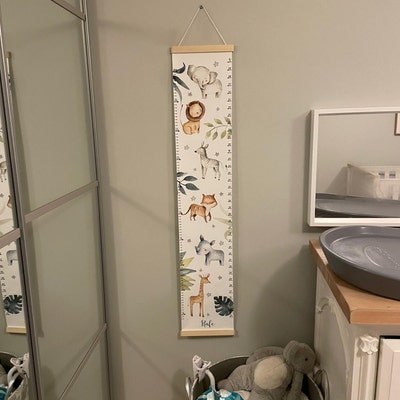 Safari Animal Height Chart, Personalised Jungle Growth Chart, Kid ...