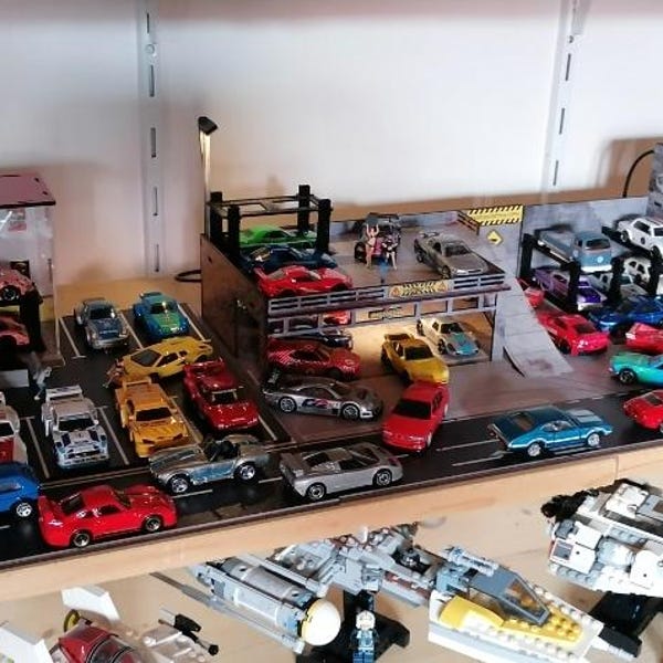 1/64 Scale Display Case for 28 Diecast Cars Storage Wall Stand Rack ...