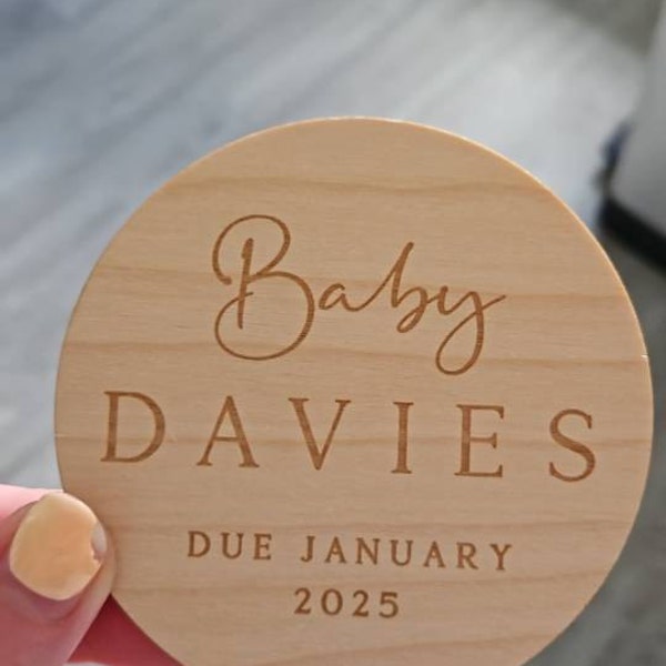 Personalised Pregnancy Announcement Sign | Wooden Due Date Plaque L ...
