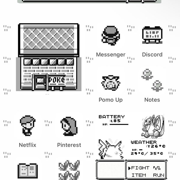 Ios 721 Icons Pokemon Black & White BW2 iPhone IOS14 App Icons Pack ...