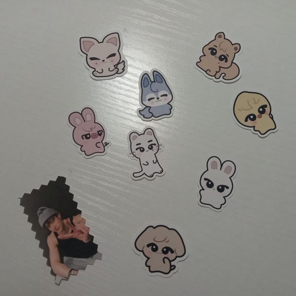 Skzoo Wolf Chan Free Hugs! Stray Kids Sticker Kpop Matte Vinyl and Laminated Vinyl Die Cut With ...