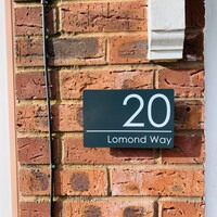 Modern Contemporary Property Number Door Sign Plaque Anthracite Gray ...