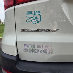 Ride Safe Biker Wave 2 Fingers Down Motorcycle Wave Sticker Vinyl Decal ...