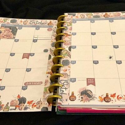 Printable October Monthly Kit, Big Happy Planner October Stickers Kit ...