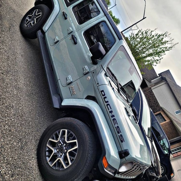 Custom Black Lettering Sticker Decal for Hood With an Outline | Set of ...