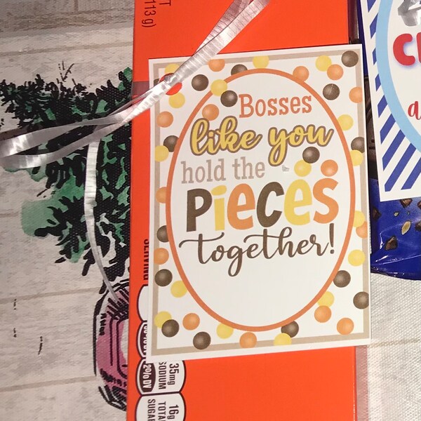 Boss Appreciation Printable Gift Tags, Chocolate Candy Bosses Like You ...