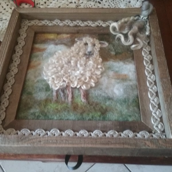 Needle Felted Wool Painting of a Daisy Fox, Gift for All Occasion - Etsy