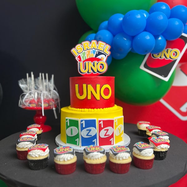 1st Birthday Uno Cake Topper Uno Birthday Theme First Birthday Cake ...