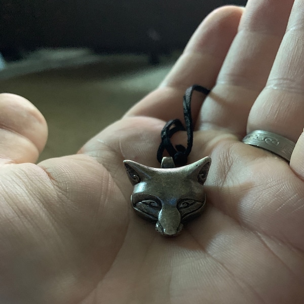 Fox Head Pendant in Sterling Silver, Bronze, or Pewter --- Norse/viking ...