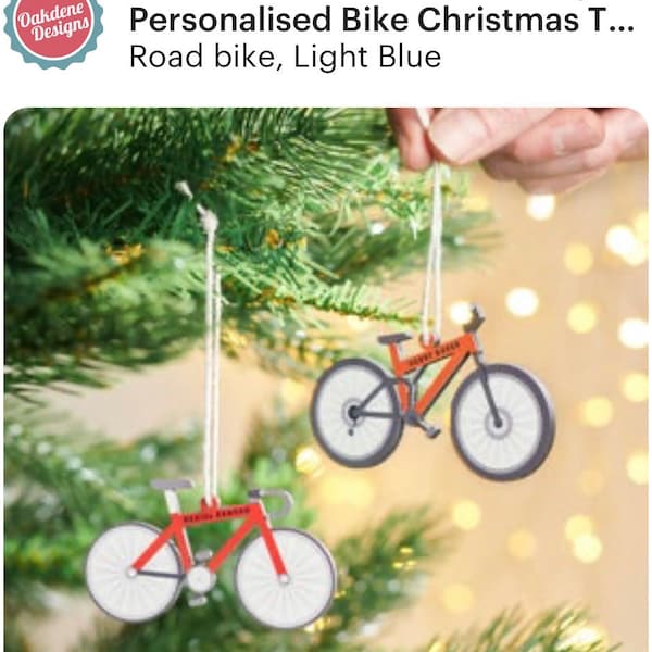 Personalised Bike Christmas Tree Decoration - Etsy