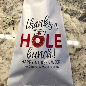 Nurses Week Donut Bags LINED Nurses Week Gift Bags Nurse Appreciation ...