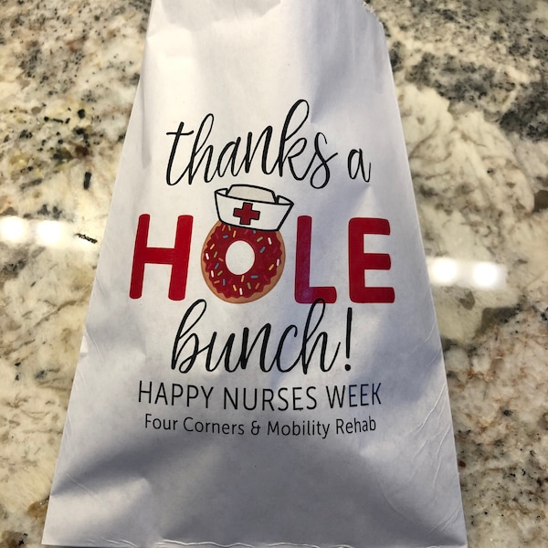 Nurses Week Donut Bags LINED - Nurses Week Gift Bags - Nurse ...