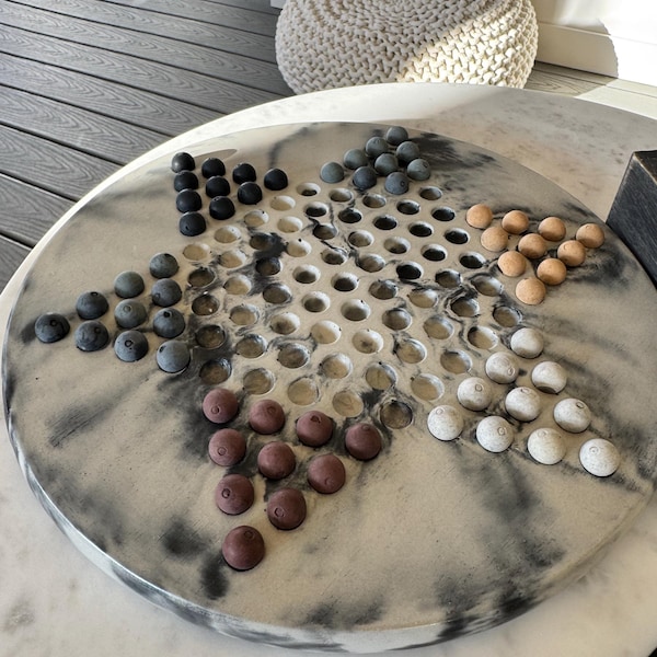 LUDUS | Concrete Handcrafted Board Game | Concrete Chinese Checkers ...