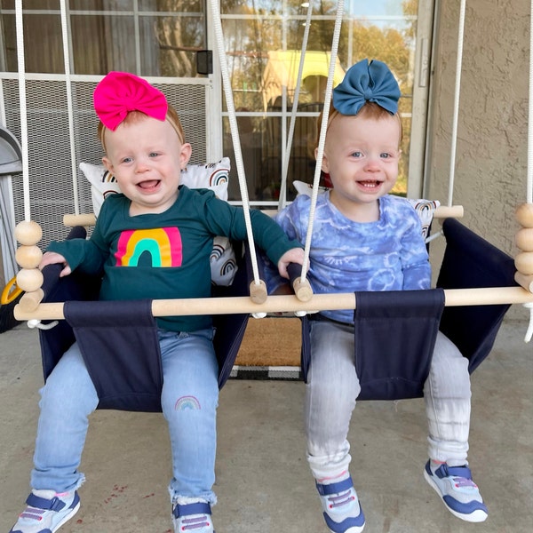 Twin's Baby Swing Indoor, Twin's Navy Rainbow Playroom Swing, Nursery ...