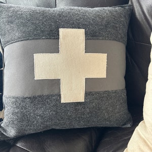 Ski Patrol First Aid Swiss Cross Army Small Accent Pillow About 12x 12 ...