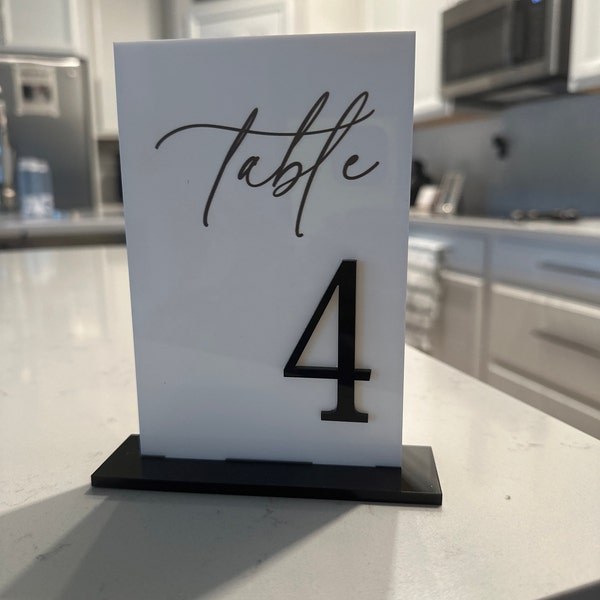 Black Acrylic Table Numbers - Wedding Table Decor - Wedding Signage ...