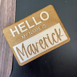 Wooden Hello My Name is Sign Birth Announcement Sign Baby | Etsy