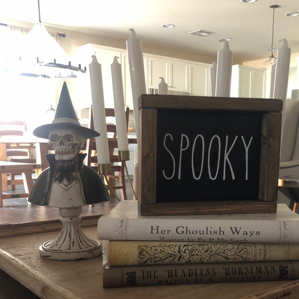 Spooky Sign - Rae Dunn Inspired Sign - Halloween Decor - Farmhouse ...