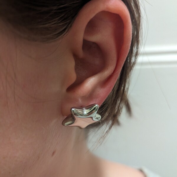 Silver Star Ring, Silver Adjustable Open Ring, Shiny Star Crystal Ring, Minimalist Ring, Unique ...