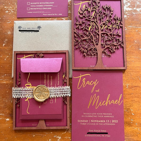 Sliding Bride Wedding Invitation, Moden Luxury Personalized Caricature ...