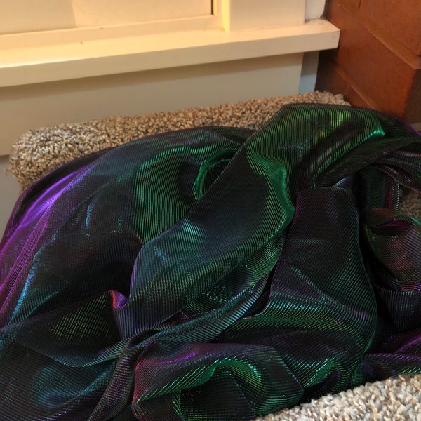 1yard Iridescent Mesh Fabric,2way Stretch Soft Smooth Magic Fabric ...