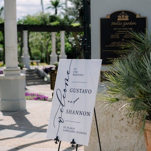 Acrylic Wedding Welcome Sign, Bride and Groom, Modern Decor, Clear ...