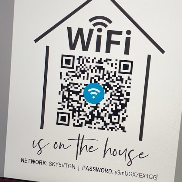 Wifi QR Code Sign Printable, Wifi Sign, Wifi Code, Wifi Password Sign ...