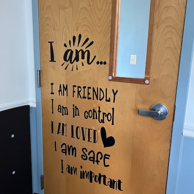 I AM Positive Affirmations Classroom Door Vinyl Wall Decal School ...