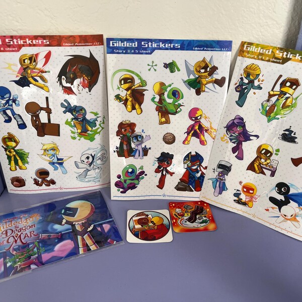 Gildedguy Sticker Sheet - Clear / Die Cut / All Characters - Etsy