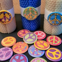Peace Sign Gift Set of 20 Buttons Pinback Flatback Hollowback or Magnet ...