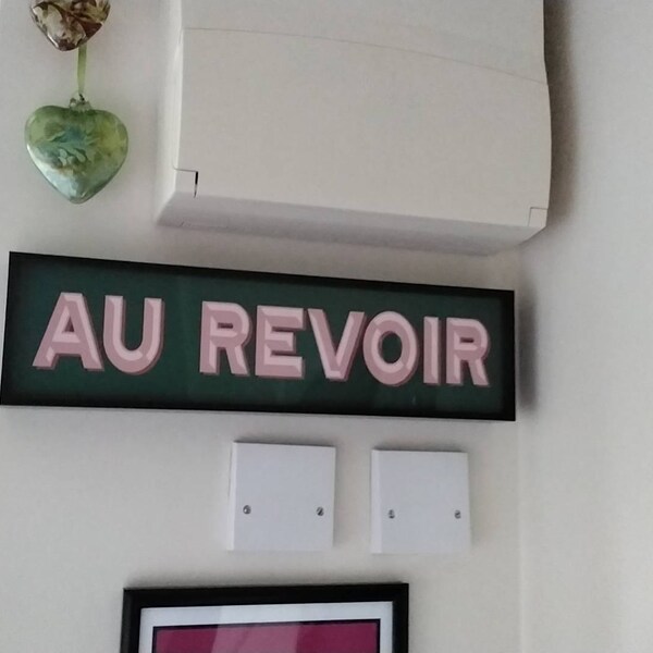 Au Revoir | Framed Print | Framed Metal Print | Typography | Metal ...