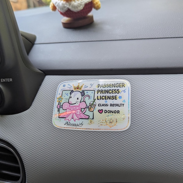 Passenger Princess License Holographic Waterproof Sticker Cute Opossum ...