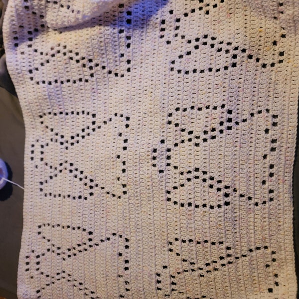 Crochet Angel Blanket Pattern | Angel Filet Crochet Pattern | Religious ...