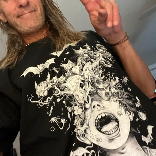 Eyeball Goth Girl T-shirt - Weirdcore Clothes - Alternative Grunge ...