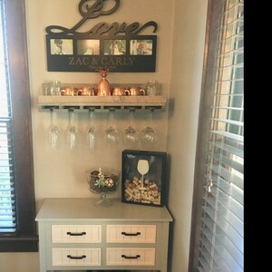 Wood Wine Rack Shelves the Ryan Wall Mounted Shelf & Hanging Stemware ...