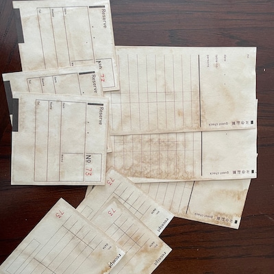 Coffee Stained Receipt Prints, Vintage Restaurant Receipt Replicas ...